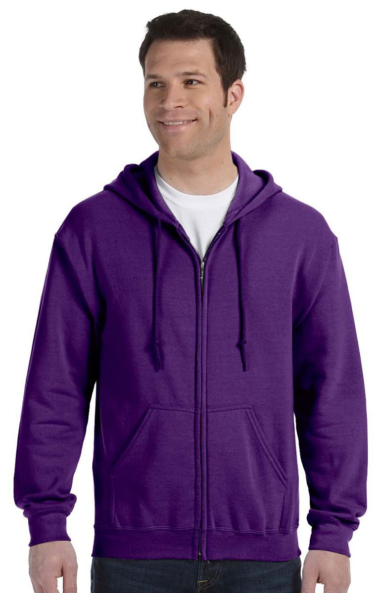 Gildan Adult Fleece Zip Hooded Sweatshirt, Style G18600 Purple X-Large