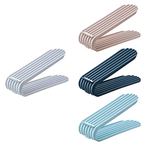 Cabilock Shoe Shelf Shoe Shelf Shoe Hanger 4pcs Shoe Slots Organizer Adjustable Shoe Stacker Space Saver Shoe Rack Holder for Closet Organization (Random Color) Shoe Holders Shoe Cabinet Shoe Cabinet