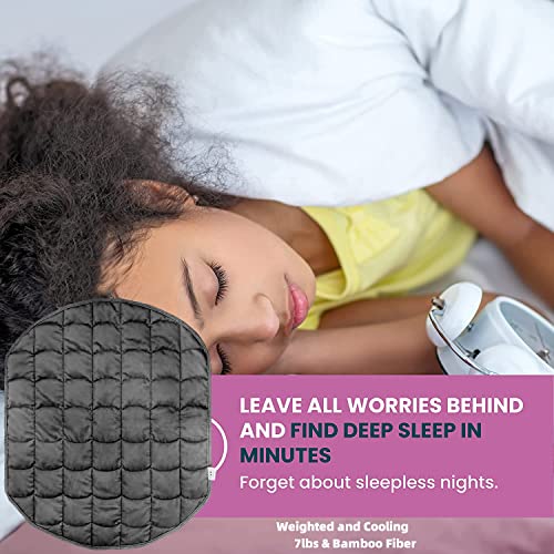 STARLENGET Weighted Blanket for Adult Travel Size, 7lbs Weighted Body Blanket, Crystal Velvet Weighted Lap Blanket Throw for Sleeping, Calming & Relaxing, Machine Washable (Black)