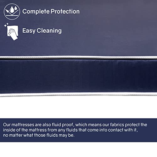 Mayton, 5-Inch Medium Firm Water Resistance Nylon Vinyl Dual Sided Mattress, Noiseless, Soft Cloud Feeling, Body Heat Reflection, Good for Hospital and Camp, Twin, Blue