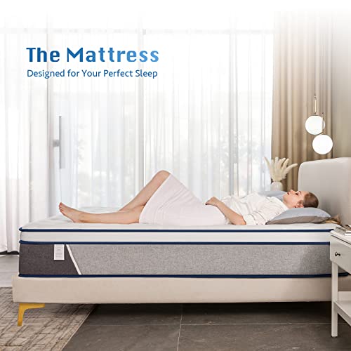 Full Mattress, 10 Inch Hybrid Mattress in a Box,Gel Memory Foam Mattress,Individually Wrapped Pocket Coils Innerspring Mattress for Motion Isolation,Medium Firm,Full Size Mattress,54"*75"*10"