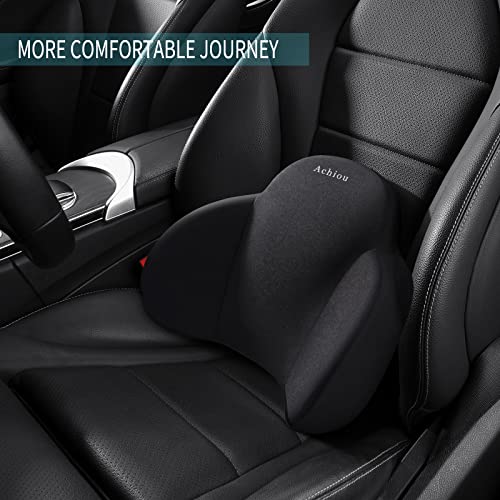 Achiou Lumbar Support Pillow for Office Chair, Back Support Pillow for Car Computer Gaming Chair, Memory Foam Pad Back Cushion for Back Pain Relief Boost Your Lower Back Comfort Zone