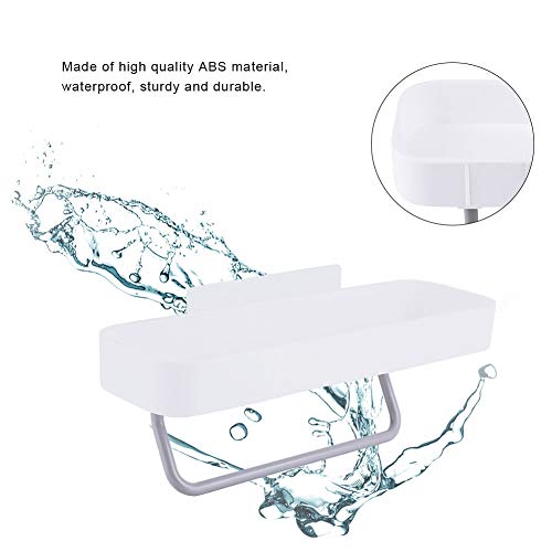 Alvinlite Shower Caddy Shelf Organizer with Hooks - 2 in 1 Wall Mounted Bathroom Towel Rack Holder for Storage