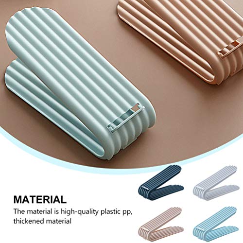 Cabilock Shoe Shelf Shoe Shelf Shoe Hanger 4pcs Shoe Slots Organizer Adjustable Shoe Stacker Space Saver Shoe Rack Holder for Closet Organization (Random Color) Shoe Holders Shoe Cabinet Shoe Cabinet