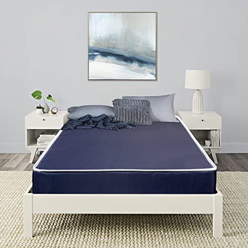 Mayton, 5-Inch Medium Firm Water Resistance Nylon Vinyl Dual Sided Mattress, Noiseless, Soft Cloud Feeling, Body Heat Reflection, Good for Hospital and Camp, Twin, Blue