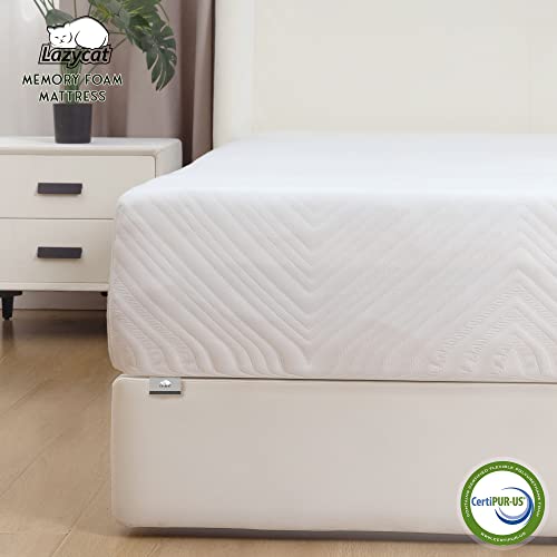 LazyCat King Mattress,12 inch Memory Foam Mattress in a Box Cooling Gel Infused Breathable Bed Comfortable Mattress for Cooler Sleep Supportive Pressure Relief CertiPUR-US Certified (King)
