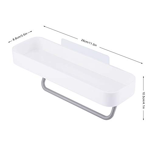 Alvinlite Shower Caddy Shelf Organizer with Hooks - 2 in 1 Wall Mounted Bathroom Towel Rack Holder for Storage