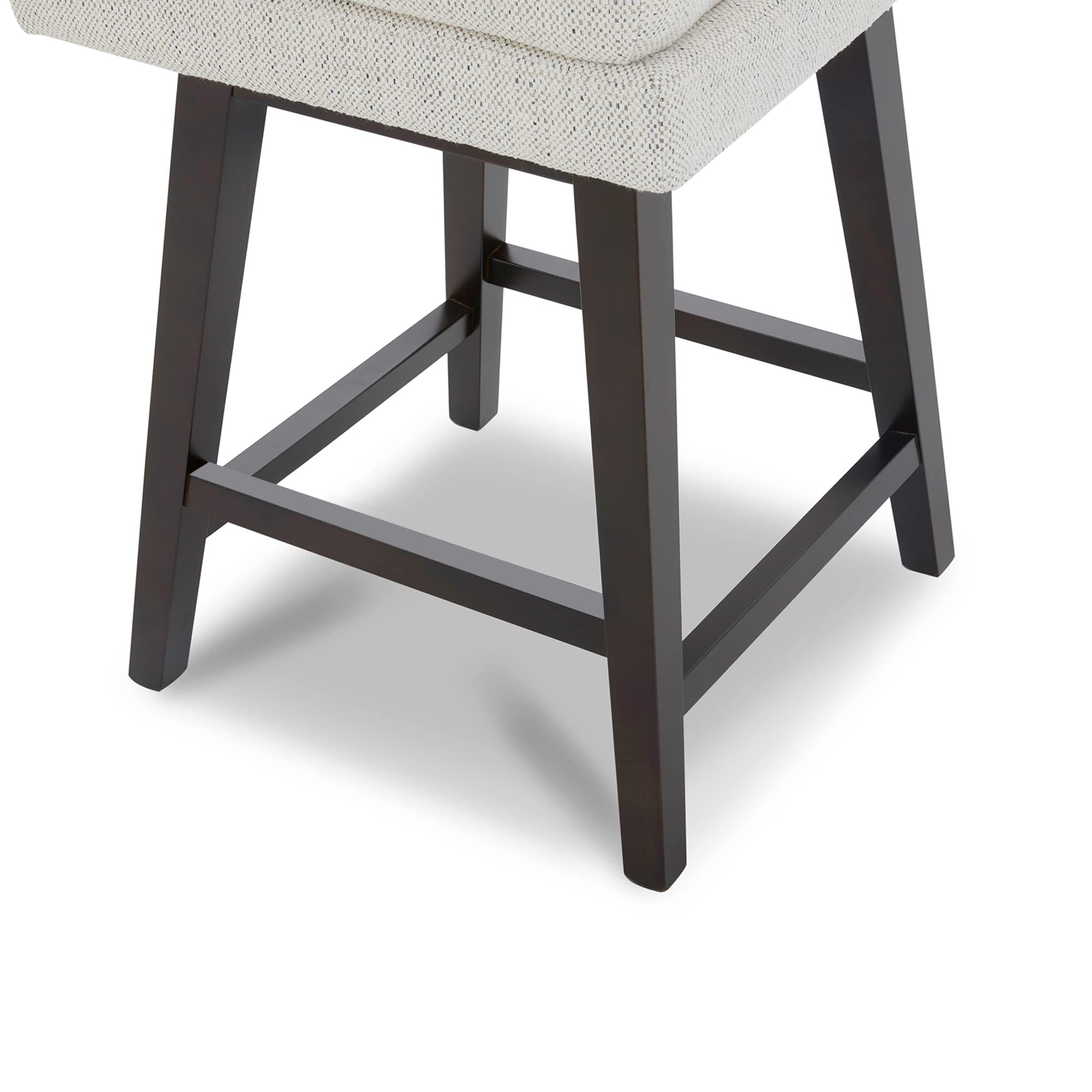 CHITA Counter Height Swivel Barstool, FSC Certified Upholstered Bar Stool, 26.8" H Seat Height, Fabric in Ivory