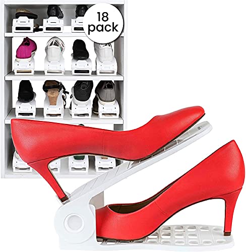 ZCX Space Saving Adjustable Shoes Organizer Rack for Closet Easy Shoe Stacker for Sneakers, Low Heels, High Heels Shoe Racks