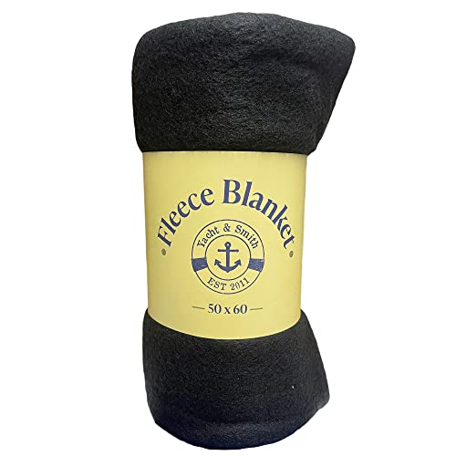 YACHT & SMITH Soft Fleece Blankets 50 X 60, Lightweight, Cozy Warm Throws Dark Colorful Blanket Sofa Travel Outdoor, Wholesale