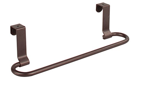 Spectrum Diversified Euro Bar Over The Cabinet Door Rack with Padded Brackets, No Installation Kitchen Rack & Bathroom Towel Stand, Bronze
