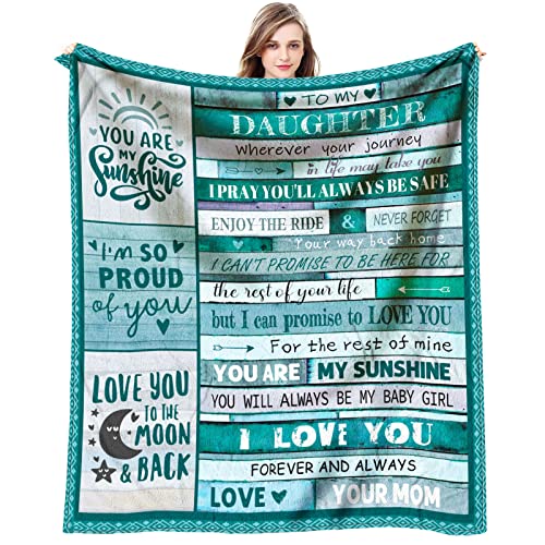Jnufoju Gifts for Daughter - Daughter Gift from Mom - Mothers Day Daughter Gifts from Mother - Birthday Gifts for Daughter Adult - Daughter Birthday Gifts Ideas - Throw Blanket 60 x 50 inch