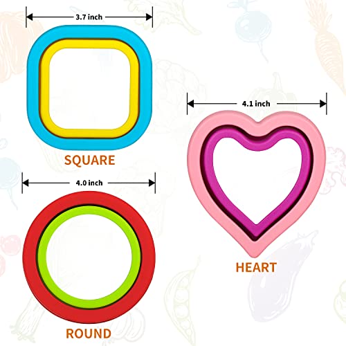 Sandwich Cutter and Sealer Set,3 Pcs Bread Decruster Sandwich Cutter Heart Circle Square Shapes Sandwich Decruster Press Mold DIY Cookie Cutter for Kids Boys Girls Lunch Bento Box