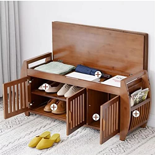 JYDQM Shoe Rack Cabinet Entryway Organizer Storage Household Shelf with Seat Cushion Furniture Hallway Shoe Stand