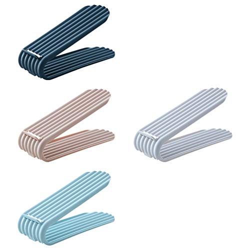 Cabilock Shoe Shelf Shoe Shelf 2 Tier Shoe Rack 4PCS Shoe Slots Organizer Shoe Rack Adjustable Shoe Stacker Space Saver for Closet Organization (Random Color) Shoe Bins Shoe Cabinet Shoe Cabinet