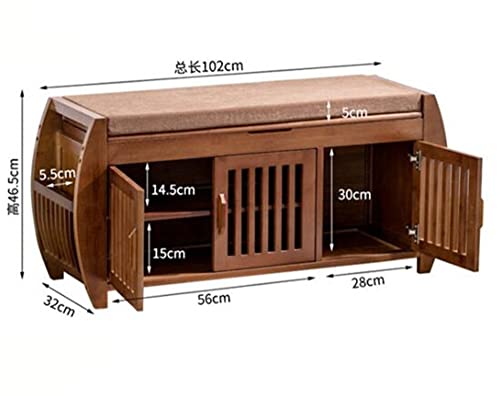 JYDQM Shoe Rack Cabinet Entryway Organizer Storage Household Shelf with Seat Cushion Furniture Hallway Shoe Stand