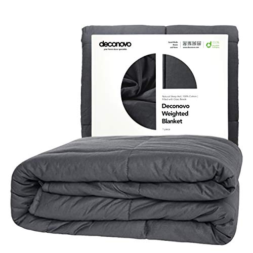 Deconovo Weighted Blanket 100% Cotton Heavy Blanket Filled with Glass Beads (60 x 80 inch | 15 lbs)