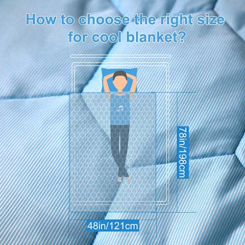 ACOMOPACK Weighted Blanket (48"x78" 15lbs, Blue) Silky Weighted Blanket Heavy Blanket Premium Material with Glass Beads