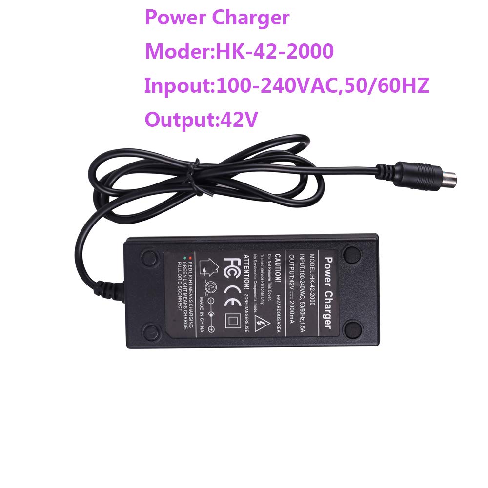 42V 2A Power Charger Adapter Cable for Xiaomi M365, Spin, Skip, Segway Ninebot ES1 ES2 ES4, Bird, Lime, Lime-S Electric Scooter for 36V Li-ion Battery