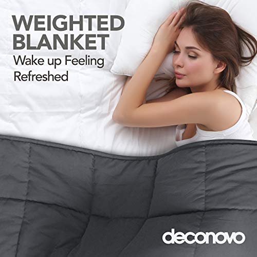 Deconovo Weighted Blanket 100% Cotton Heavy Blanket Filled with Glass Beads (60 x 80 inch | 15 lbs)