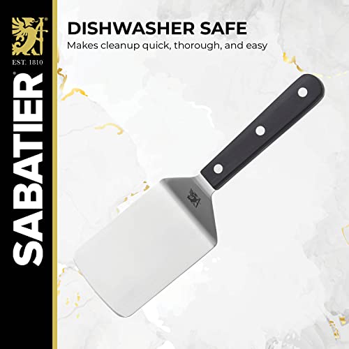 Sabatier Triple Rivet Stainless Steel Wide Turner, 9.65-Inch, Black
