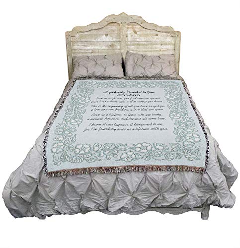 Pure Country Weavers Hopelessly Devoted Blanket - Wedding Gift Tapestry Throw Woven from Cotton - Made in The USA (72x54)