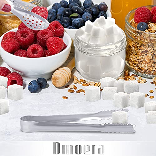12 Pack Premium Small Serving Tongs, Dmoera Mini Stainless Steel Appetizer Tongs, 5Inch,5.2Inch(12.7cm)