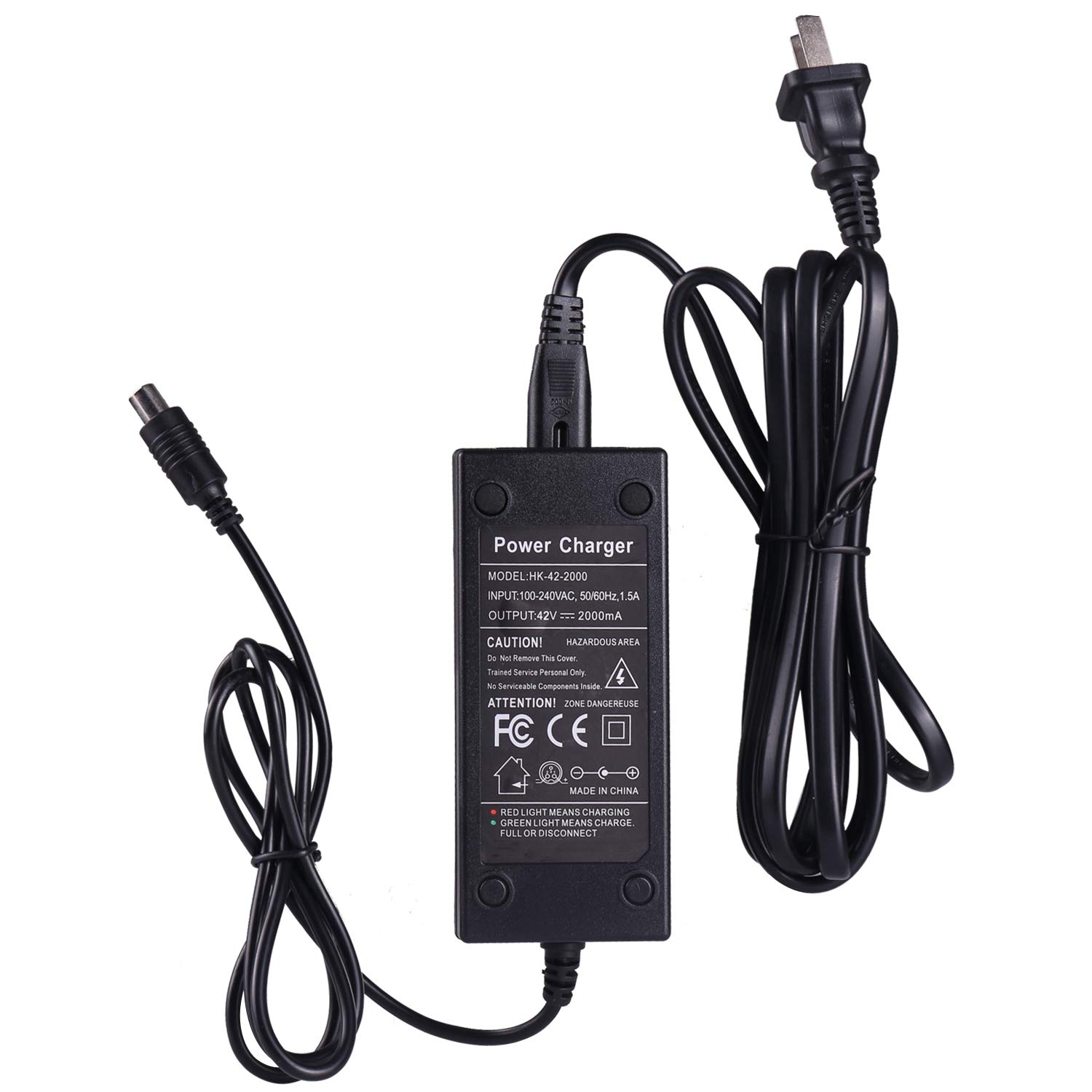 42V 2A Power Charger Adapter Cable for Xiaomi M365, Spin, Skip, Segway Ninebot ES1 ES2 ES4, Bird, Lime, Lime-S Electric Scooter for 36V Li-ion Battery