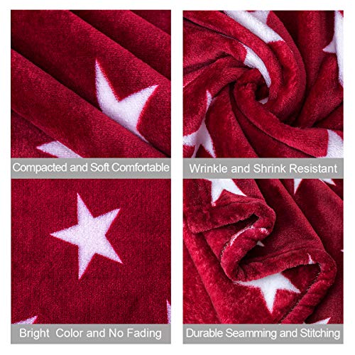 JML Throw Blankets for Couch, Fleece Throw Blanket 2 Pack - Soft Warm, Lightweight Plush Throw Blanket for Shawls and Wraps,Bed, Sofa, Chair, Travel, All Season Use, 50"x60", Star