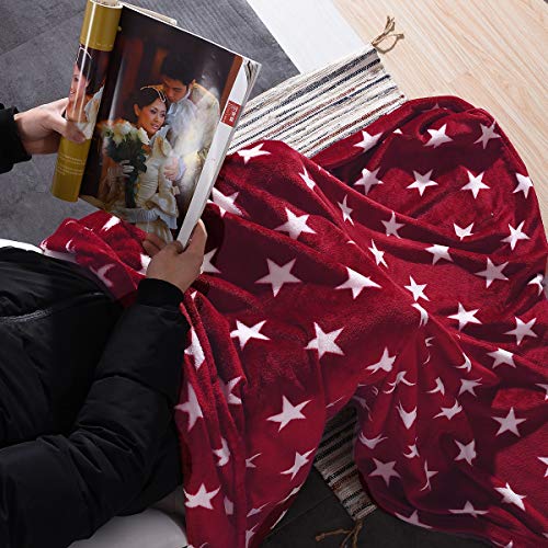 JML Throw Blankets for Couch, Fleece Throw Blanket 2 Pack - Soft Warm, Lightweight Plush Throw Blanket for Shawls and Wraps,Bed, Sofa, Chair, Travel, All Season Use, 50"x60", Star
