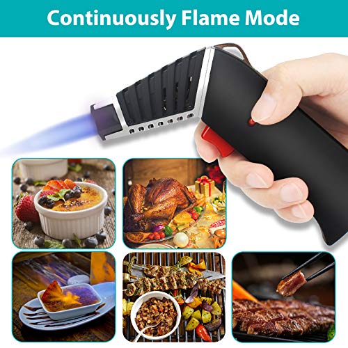 Sondiko Creme Brûlée Torch S928, Kitchen Torch Lighter with Rotatable Torch Head, Safety Lock, Adjustable Flame for Creme Brulee, BBQ, Dab(Butane Gas Not Included)