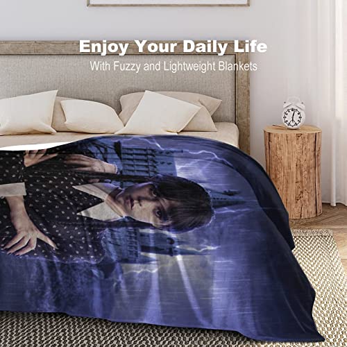 Jonshuas Travel American Supernatural Comedy Horror Wednesday Throw Blanket, Flannel Plush Halloween Blankets and Throws for Better Sleep, Swaddle Air Conditioning Blanket 50"*60"(130 * 150cm)