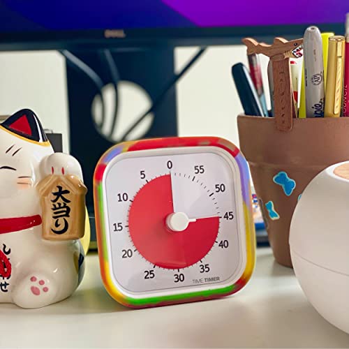 Time Timer MOD Tie Dye — Special Edition — Visual Timer for Kids Classroom Learning, Elementary Teachers Desk Clock, Homeschool Study Tool and Office Meetings with Silent Operation (Tie Dye)