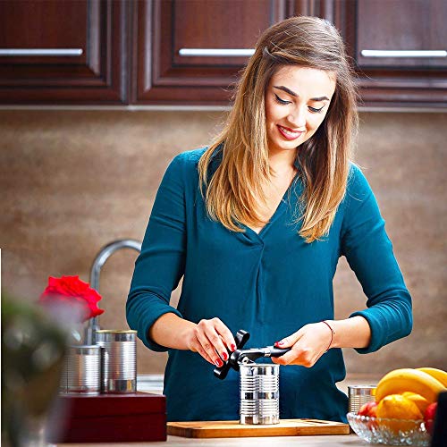 Can Opener Smooth Edge Manual, Can Opener Handheld, No Sharp Edges With Soft Grips, Food Grade Stainless Steel Cutting Can Opener, Professional Ergonomic Can Opener for Kitchen & Restaurant