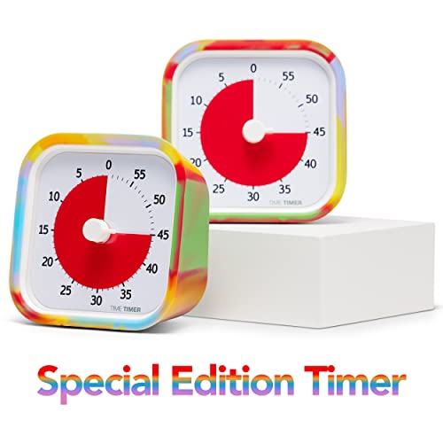 Time Timer MOD Tie Dye — Special Edition — Visual Timer for Kids Classroom Learning, Elementary Teachers Desk Clock, Homeschool Study Tool and Office Meetings with Silent Operation (Tie Dye)