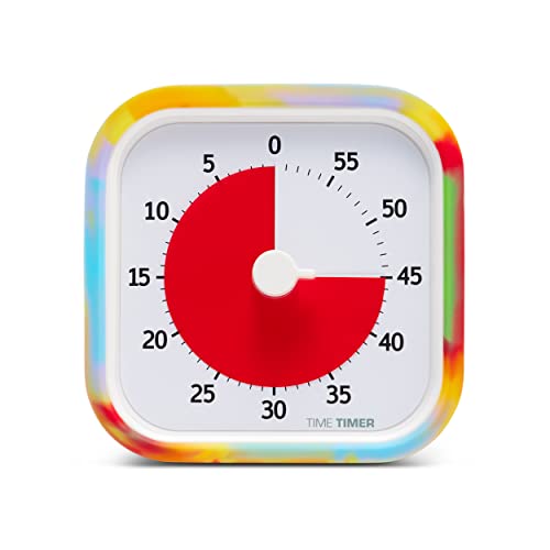 Time Timer MOD Tie Dye — Special Edition — Visual Timer for Kids Classroom Learning, Elementary Teachers Desk Clock, Homeschool Study Tool and Office Meetings with Silent Operation (Tie Dye)