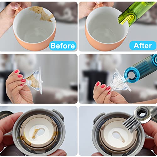 XANGNIER 3 in 1 Multipurpose Bottle Gap Cleaner Brush,3 Pack Cup Cover Cleaning Brush,Cup Crevice Cleaning Tools,Water Bottle Cleaner Brush,Home Kitchen Cleaning Tools