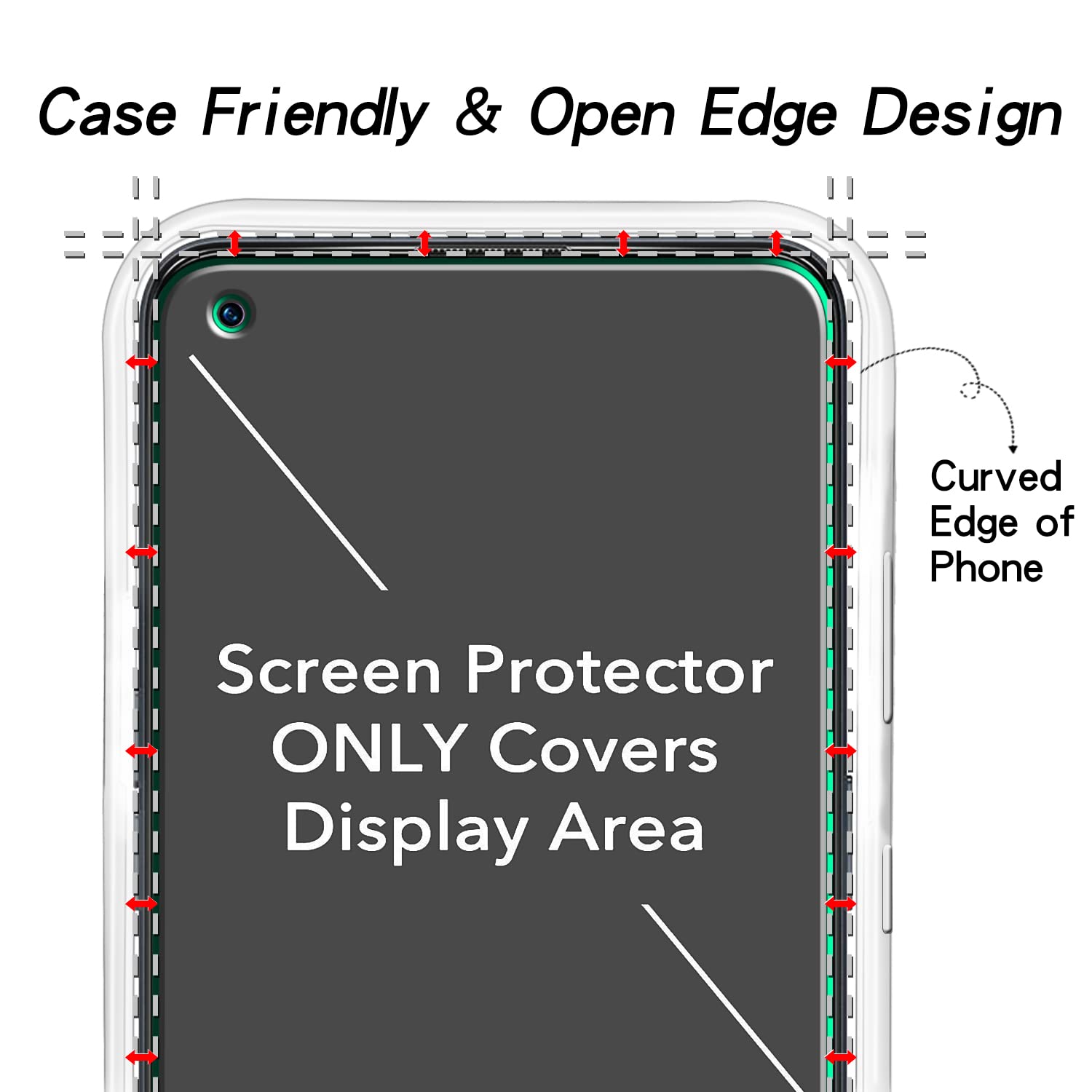 KATIN [2-Pack] Screen Protector For OnePlus Nord N20 5G [Not Fit for Nord N200 5G] Tempered Glass, Anti Scratch, 9H Hardness, Case Friendly
