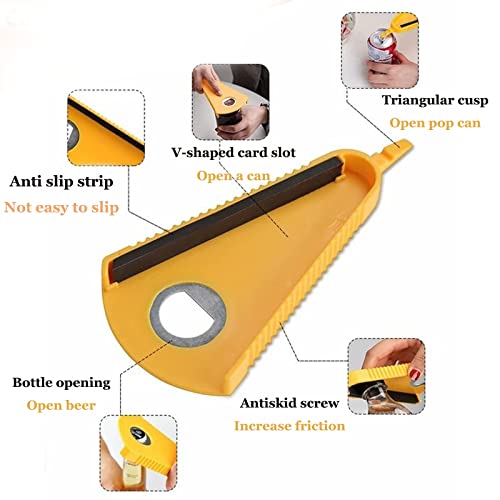 Jar Opener, 4 in 1 Multi Function Can Opener for Beer, Can, Soda Water, Jam Jar Lips Cap, Bottle Opener Kit Easy to Use for Weak Hands,Children, Elderly, Kitchen Gadgets for Home Assistance, 2 Packs