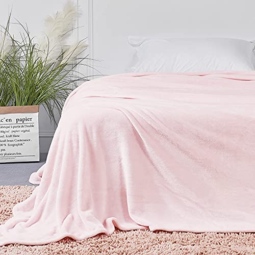 StangH Baby Blankets Throw Size - Super Soft Cozy Fleece Flannel Blanket for Couch/Chair, Plush Fuzzy Lightweight Microfiber Dog Blanket, (Throw Size 50 x 60, Pink)