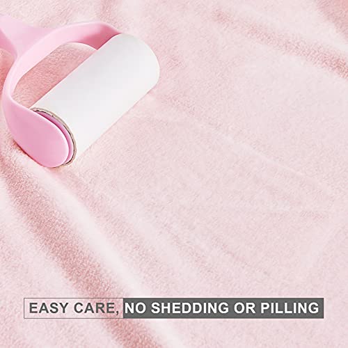 StangH Baby Blankets Throw Size - Super Soft Cozy Fleece Flannel Blanket for Couch/Chair, Plush Fuzzy Lightweight Microfiber Dog Blanket, (Throw Size 50 x 60, Pink)