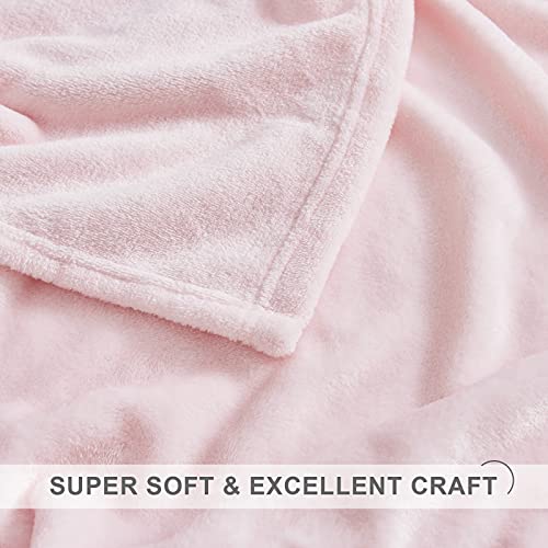 StangH Baby Blankets Throw Size - Super Soft Cozy Fleece Flannel Blanket for Couch/Chair, Plush Fuzzy Lightweight Microfiber Dog Blanket, (Throw Size 50 x 60, Pink)