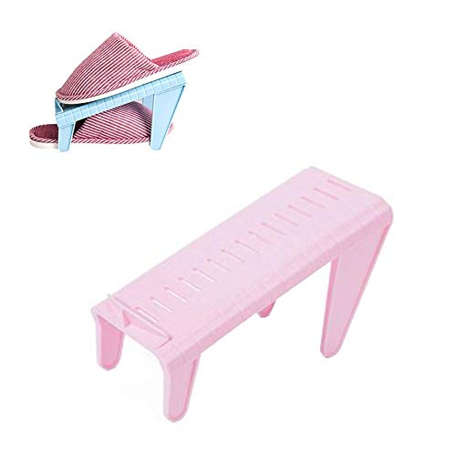 LKH Shoe Slots Space Saver, Shoe Organizer, Shoe Organizers and Storage, Shoe Slots Organizer - 6 Colors Optional (Color : Pink)
