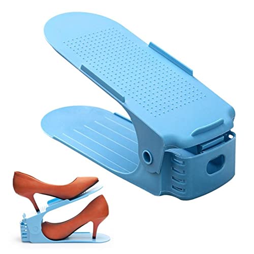 ENDAN Shoe Shelf Shoe Bracket Dust Storage Rack Home Shoe Organizer Stand Shoe Hanger Space Saver Adjustable Durable Shoes Organizers Stand Shelf (Color : Rojo)