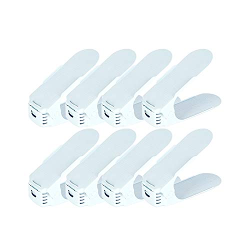 ZYLBDNB Shoe Racks Adjustable Shoe Slots Organizer Shoe Holder Space Saver Shoe Storage Rack for Girls Ladies and Family (8 pcs) Shoe Racks Storage for Closet (Color : Blue)