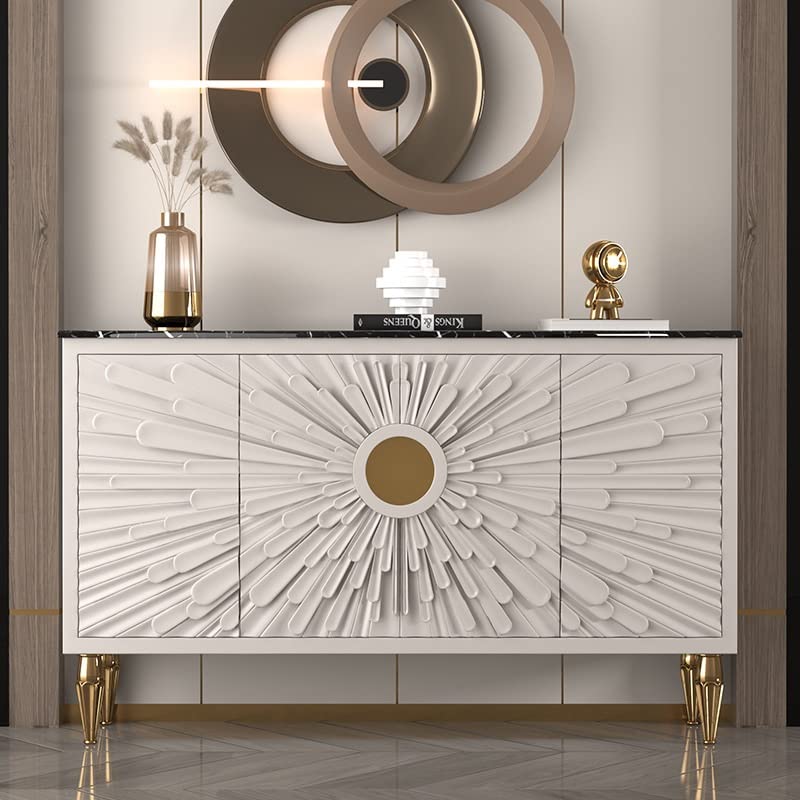 JYDQM Cabinet Minimalist Villa Decoration Locker Solid Wood Wine Cabinet Nordic Marble Side Cabinet