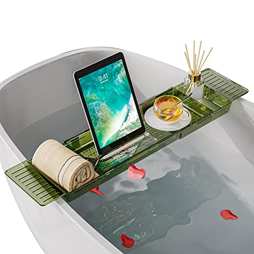 Bathtub Caddy Tray,Expandable Bath Table Over Tub,Multifunctional Bath Rack Tub Organizer, Tub Organizer Holder for Book Wine Phone Bathroom Shower