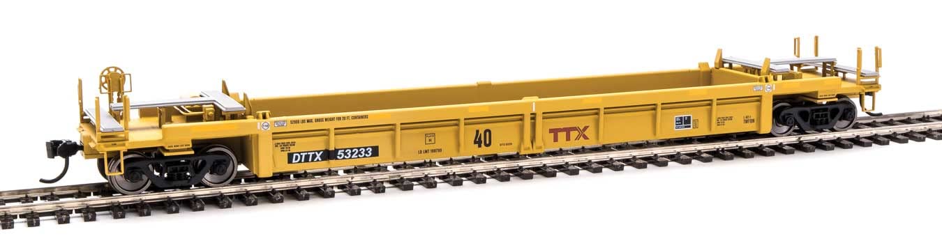 Walthers HO Scale Thrall Rebuilt 40' Well Car Trailer-Train/TTX/DTTX #53233