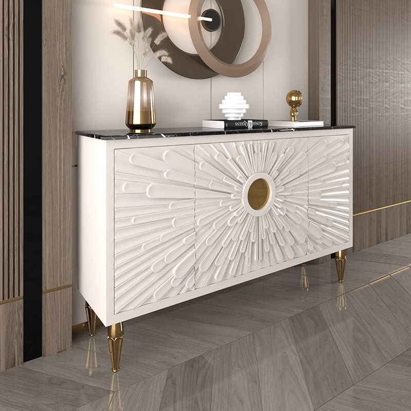 JYDQM Cabinet Minimalist Villa Decoration Locker Solid Wood Wine Cabinet Nordic Marble Side Cabinet
