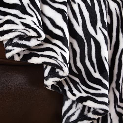 MERRYLIFE Zebra Print Throw Blanket Lightweight Soft Plush Couch Bed Sofa Blanket 60" 90"
